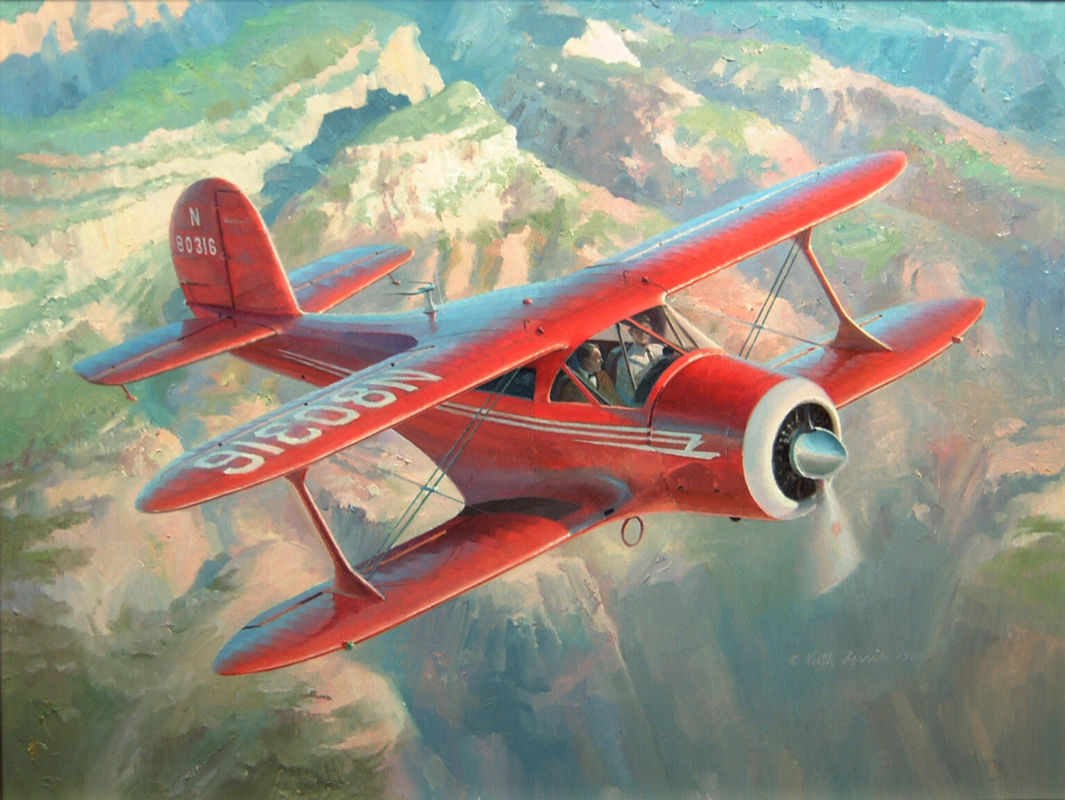 The Classic Staggerwing - Original Painting by Keith Ferris - Keith ...
