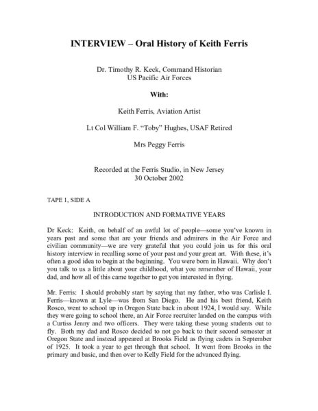 Keith Ferris Oral History - Keith Ferris Art